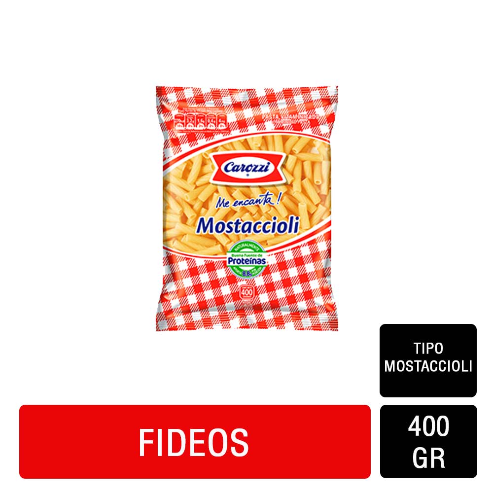 Fideo Carozzi Mostaccioli 400 g. - Mayorista Contigo