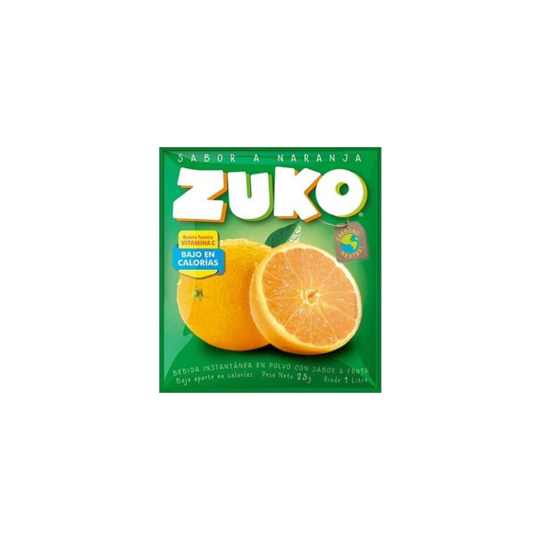 Refresco Naranja Zuko en Polvo 25 g. - Mayorista Contigo