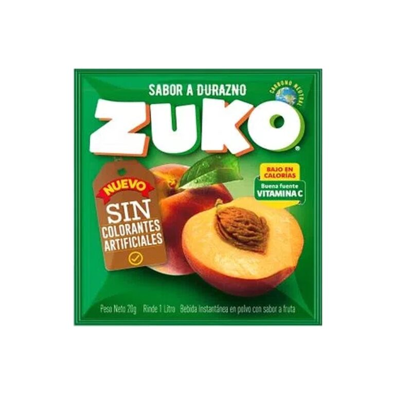 Refresco Durazno Zuko en Polvo 25 g. - Mayorista Contigo